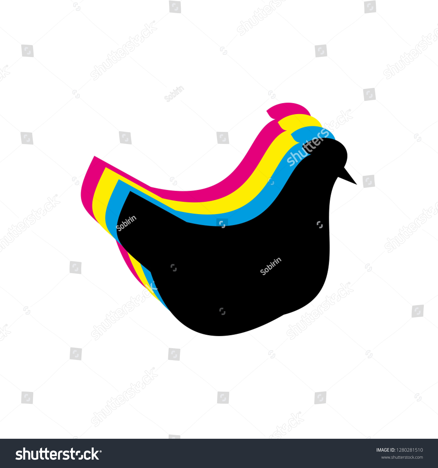 Chicken Print Logo Stock Vector (Royalty Free) 1280281510 | Shutterstock