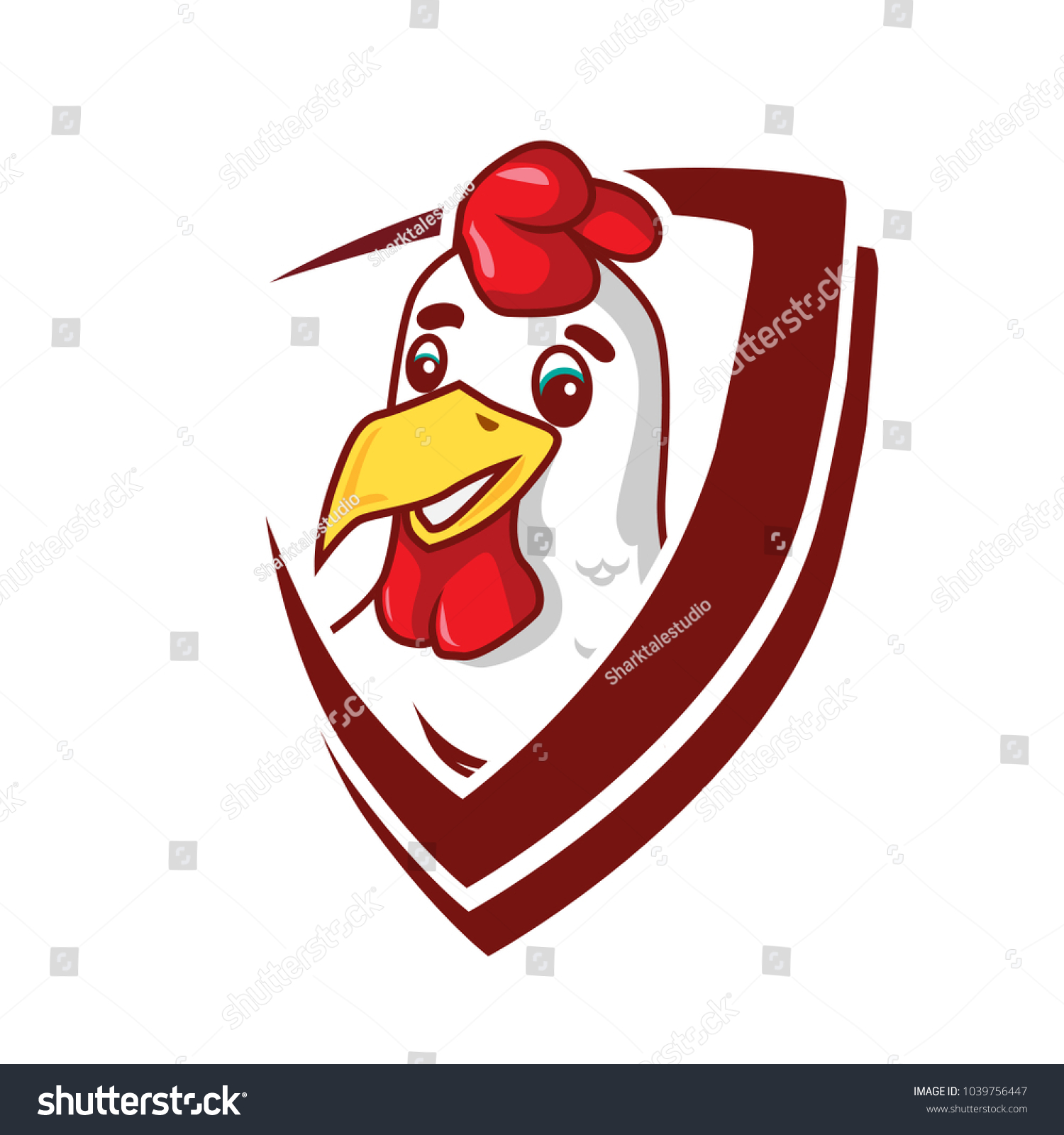 Chicken Shield Character Logo Vector Stock Vector (Royalty Free ...