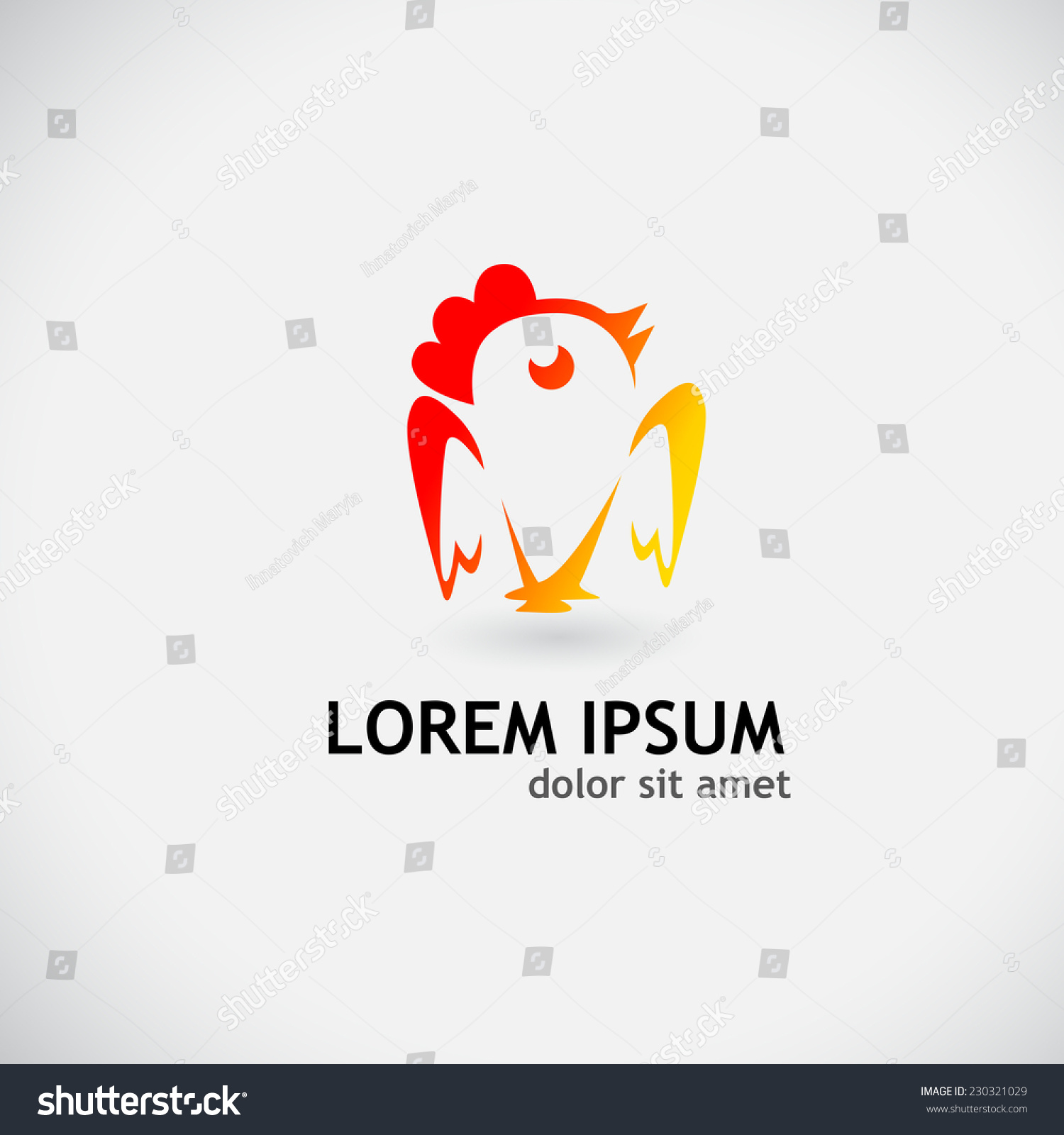 Chicken Stylized Logo Vector Stock Vector (Royalty Free) 230321029 ...