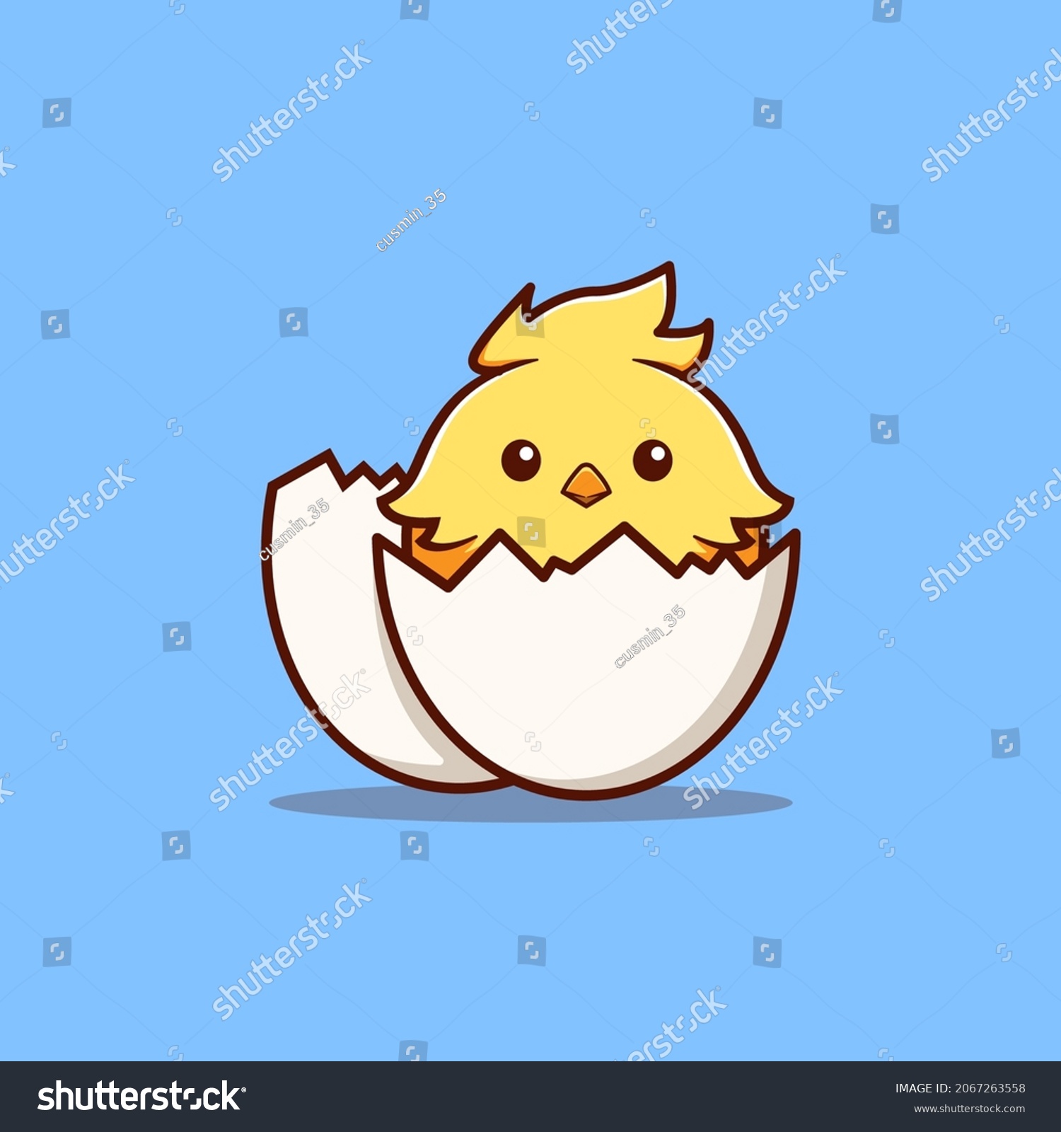Chicks Hatching Cartoon Vector Icon Illustration Stock Vector (Royalty ...