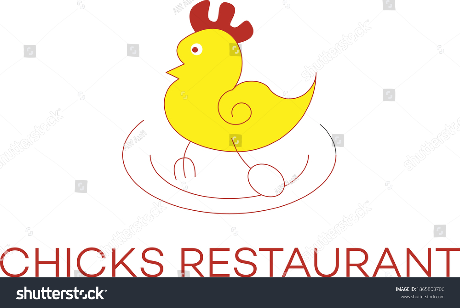 Chicks Restaurant Logo Template Logo Concept Stock Vector (Royalty Free ...