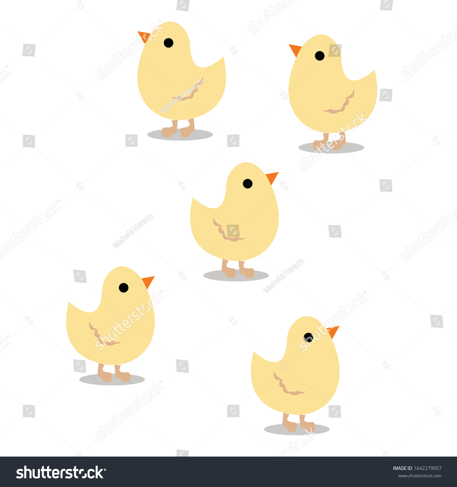 Chicks Vector Illustration Simple Clip Art Stock Vector (Royalty Free ...