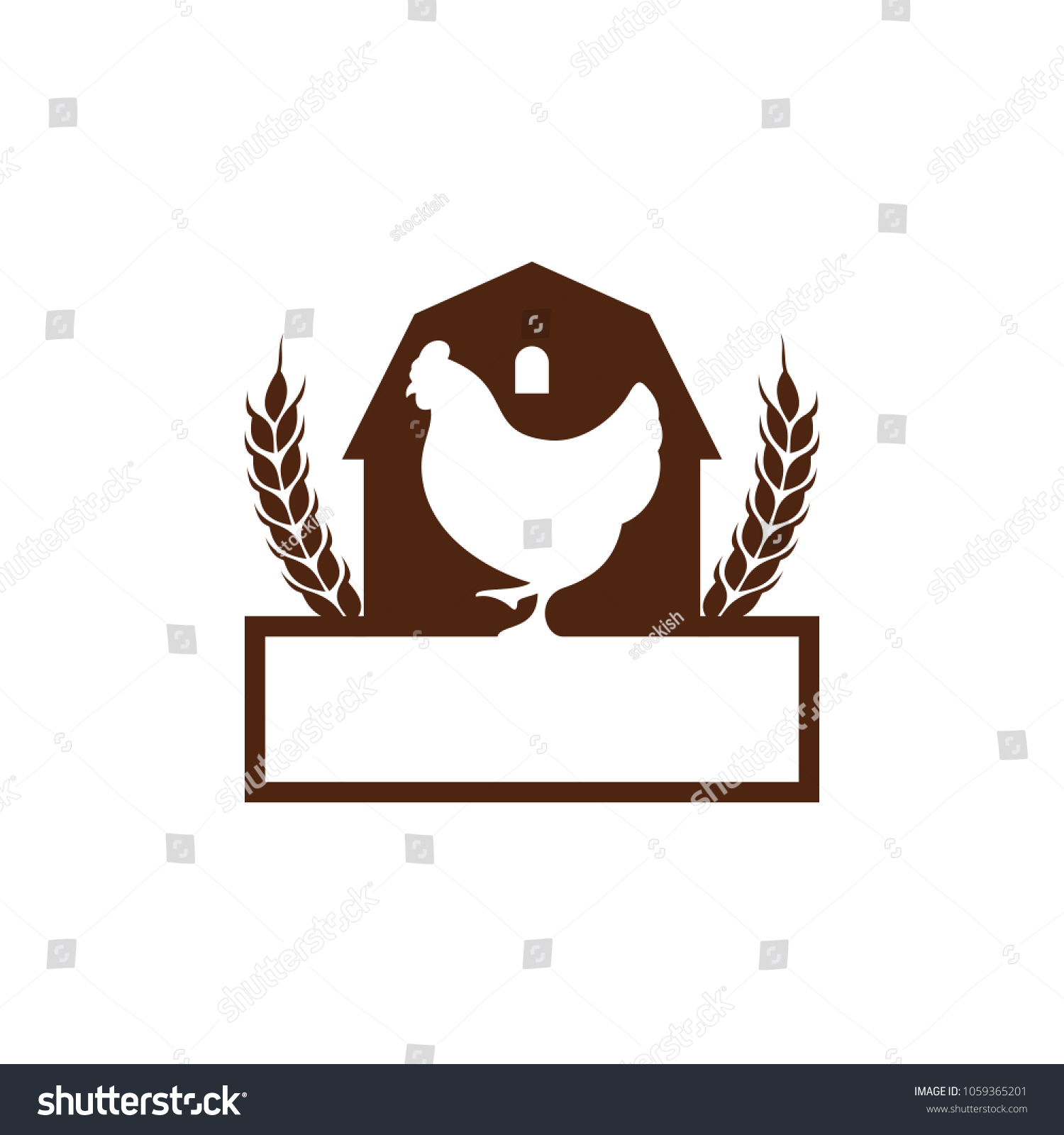 Chiken Farm Vector Logo Stock Vector (Royalty Free) 1059365201