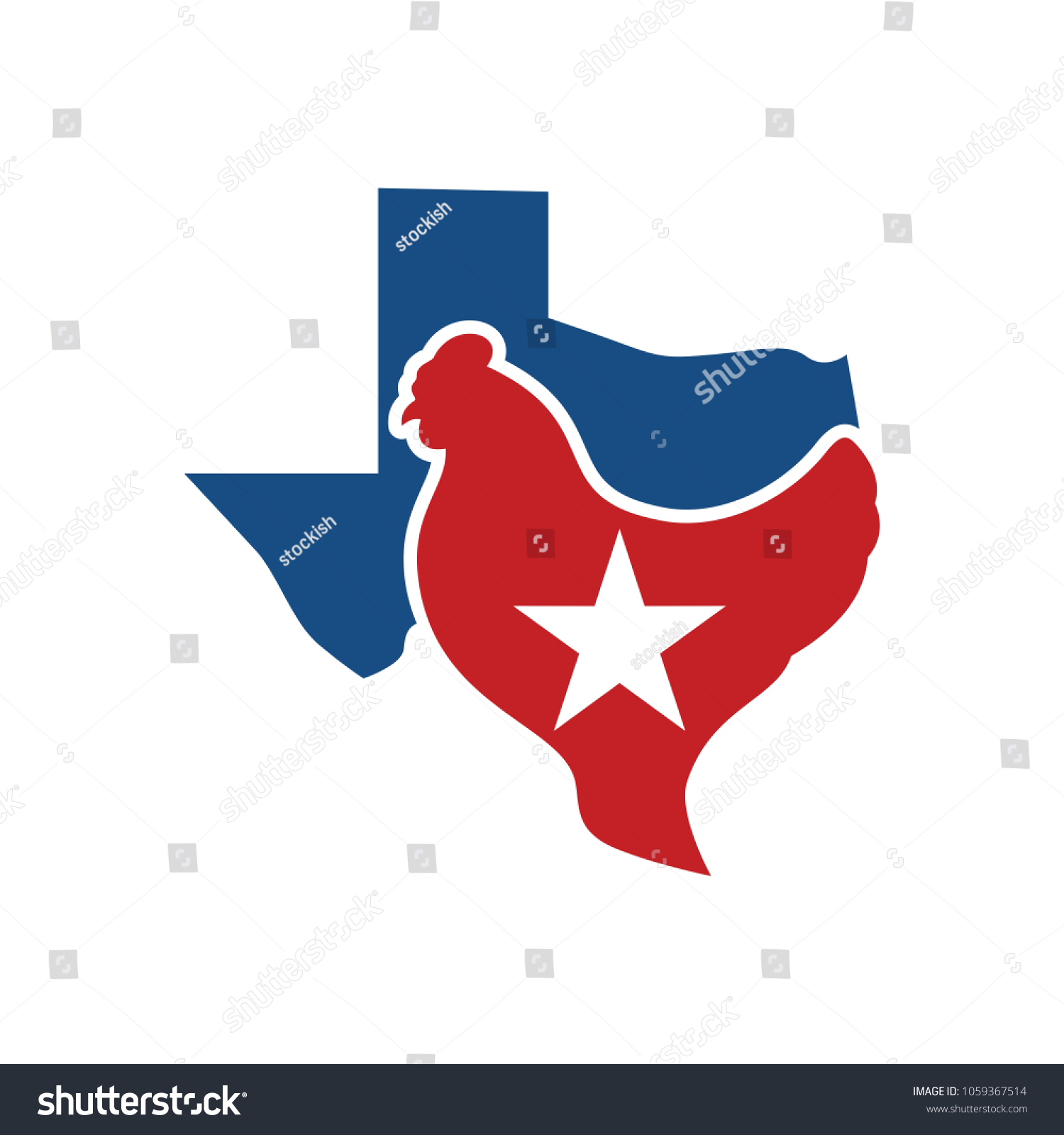 Chiken Farm Vector Logo Texas Map: vector de stock (libre de regalías ...