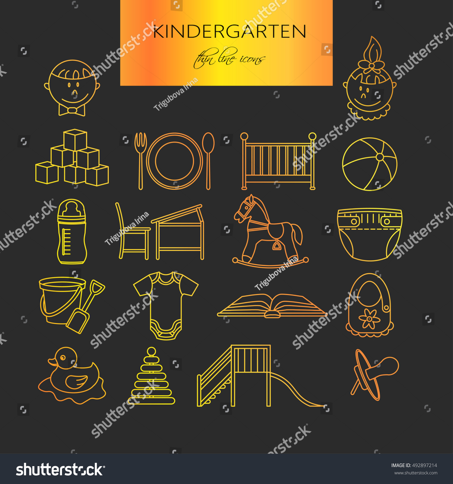 Child Baby Care Center Thin Line Stock Vector (Royalty Free) 492897214 Child Baby Care Center Thin Line Stock Vector (Royalty Free) 492897214