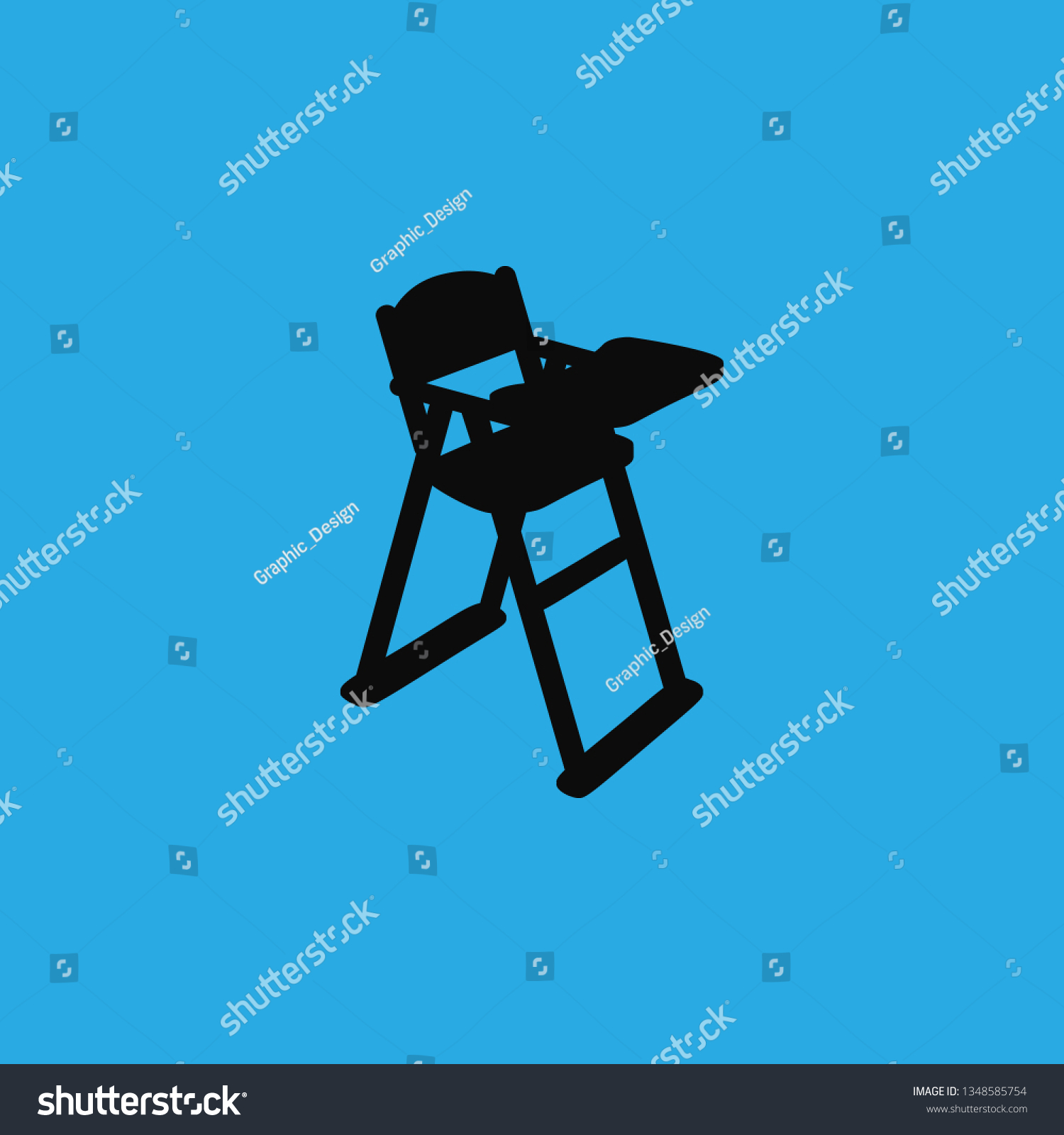 Child Chair Icon Vector Stock Vector (Royalty Free) 1348585754