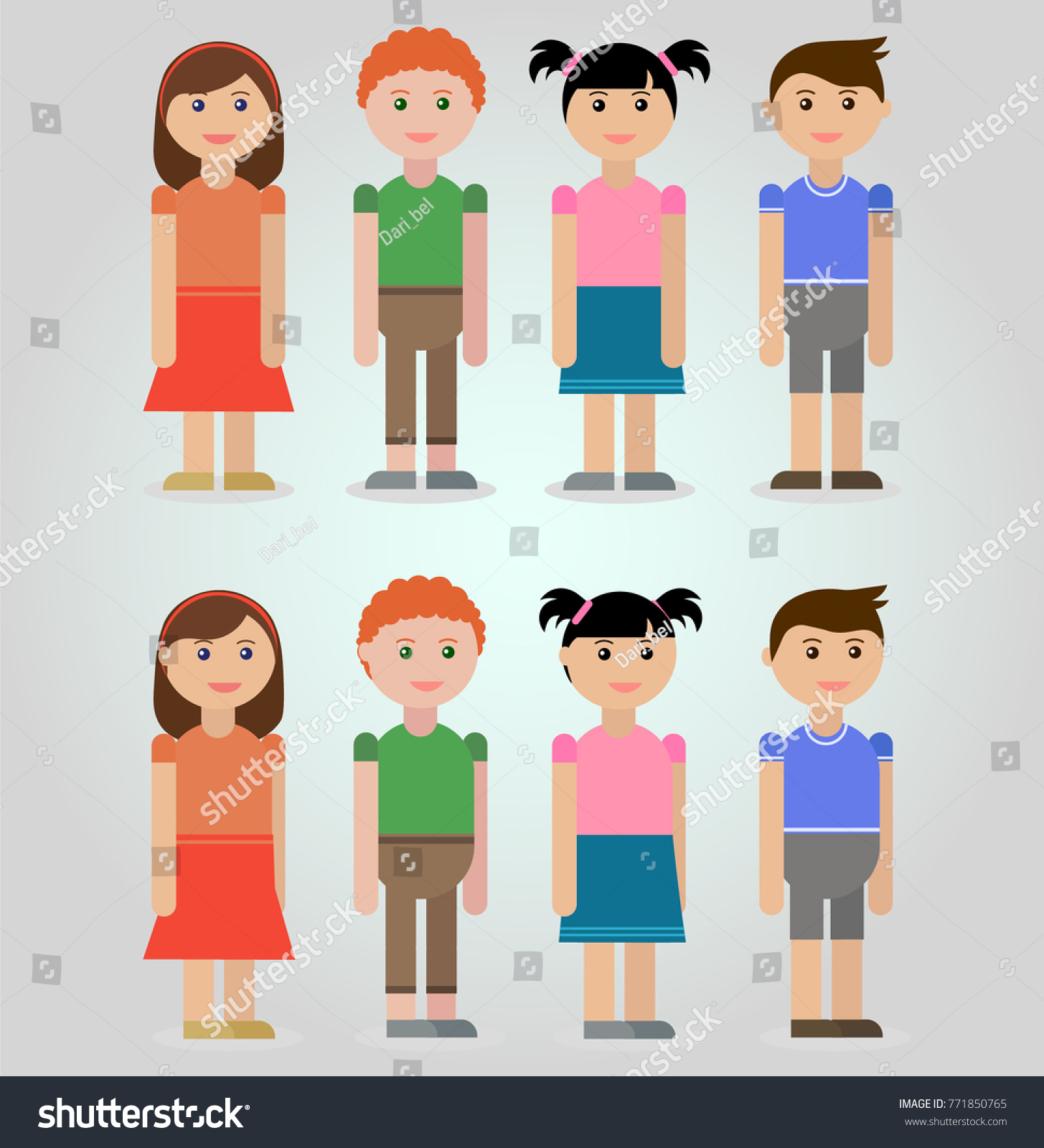 Child Characters 2 Poses Vector Flat: Vector có sẵn (miễn phí bản quyền ...