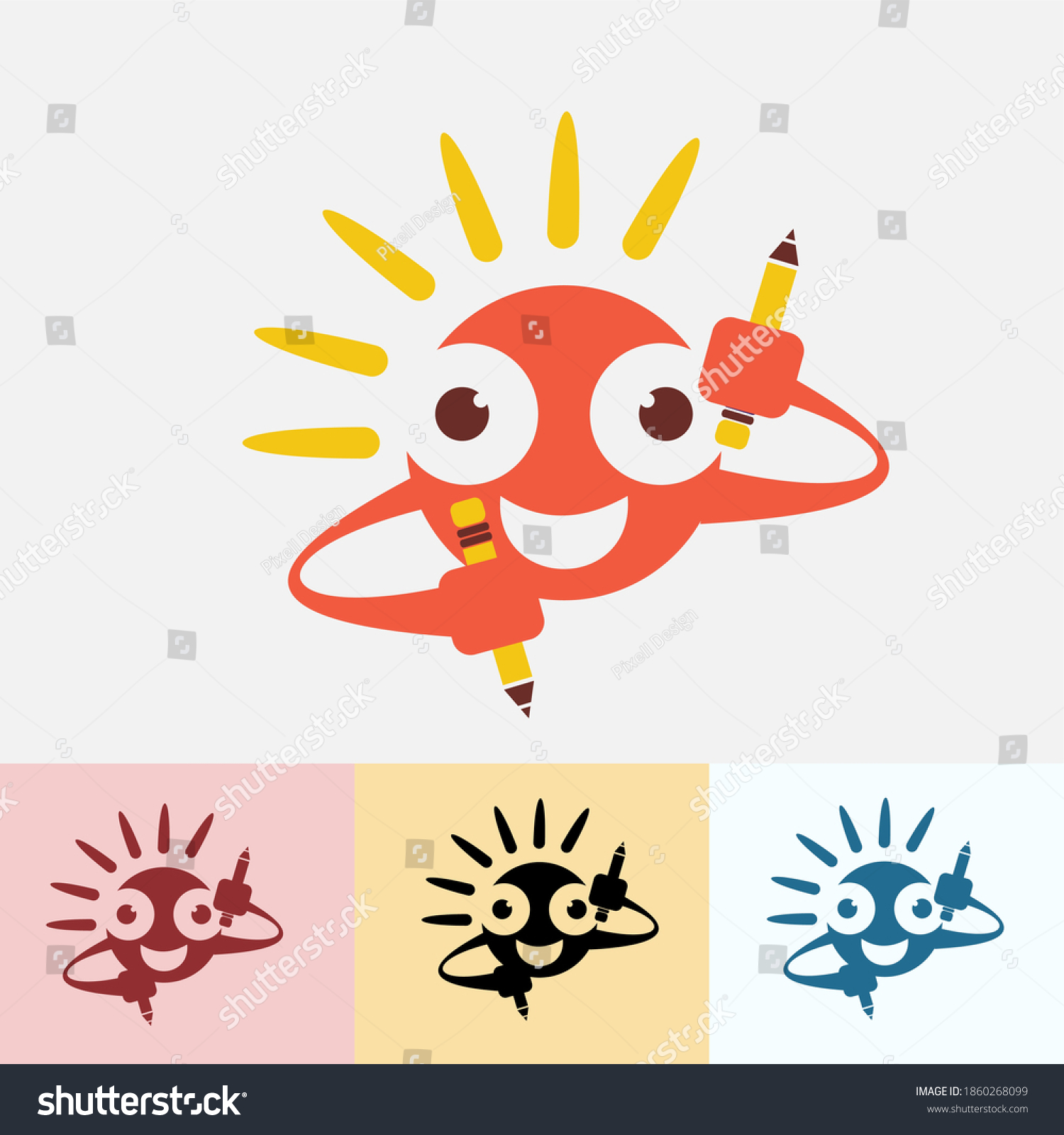 Child Drawing Logo Symbol Icon Vector Stock Vector (Royalty Free ...
