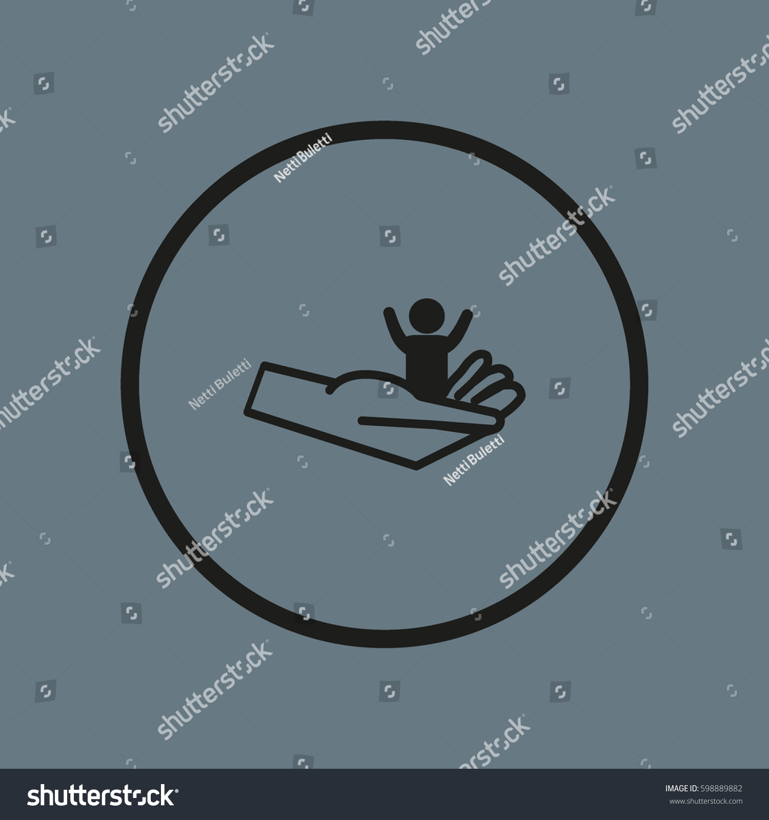 Child Hand Icon Stock Vector (Royalty Free) 598889882 | Shutterstock