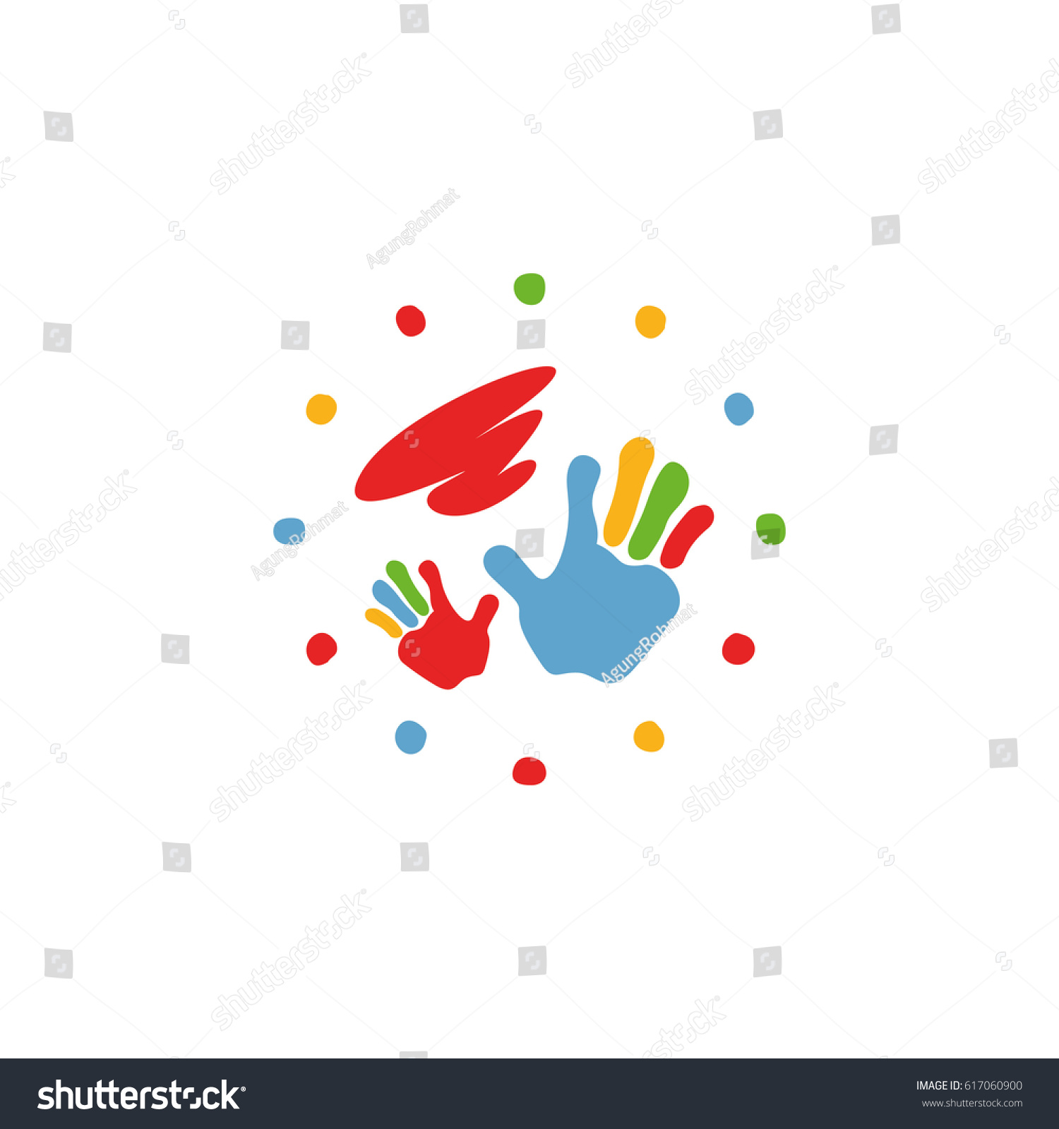 Child Hand Logo Design Stock Vector (Royalty Free) 617060900 | Shutterstock