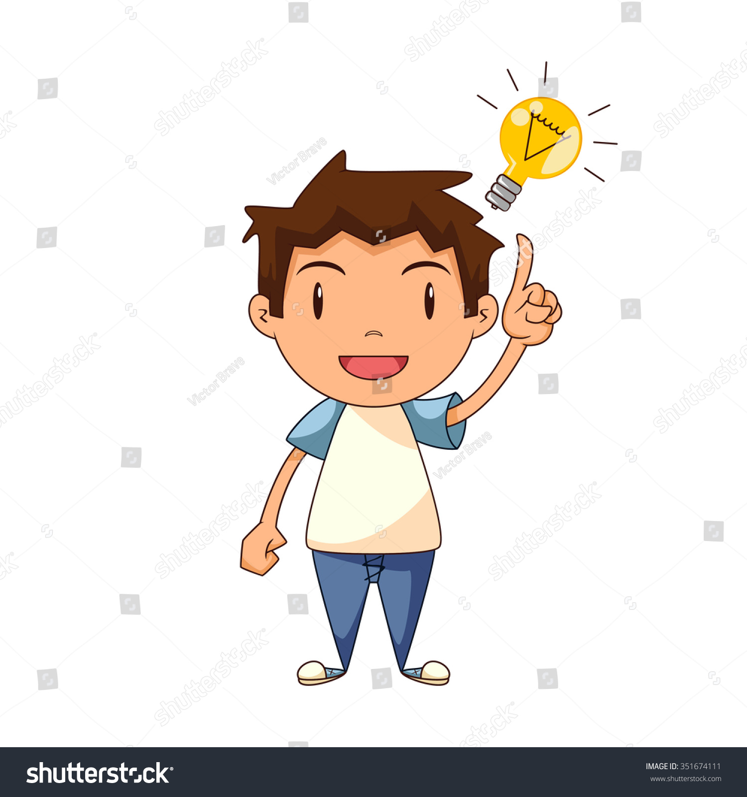 Child Having Idea Vector Illustration: เวกเตอร์สต็อก (ปลอดค่าลิขสิทธิ์ ...