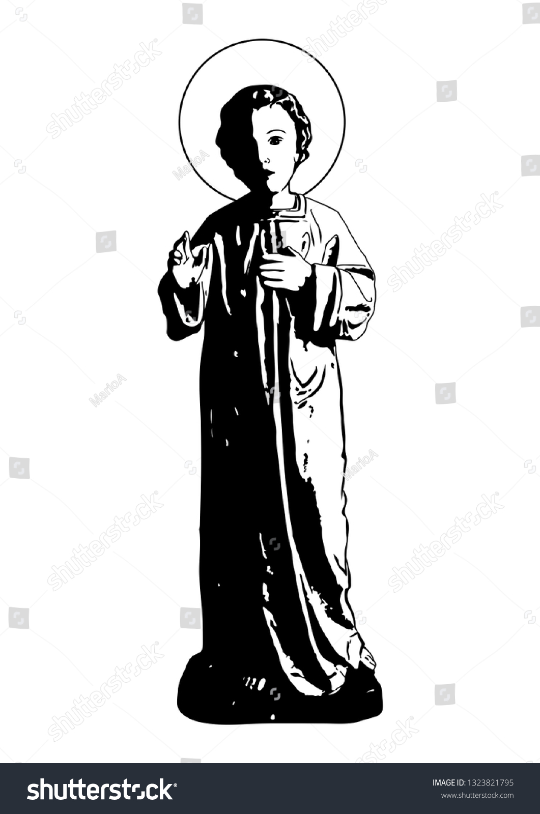 Child Jesus Infant God Vector Stock Vector (Royalty Free) 1323821795 ...
