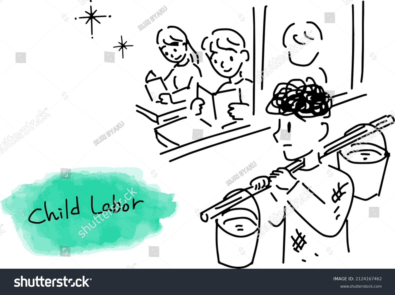Child Labor Simple Illustration Vector Stock Vector (Royalty Free ...
