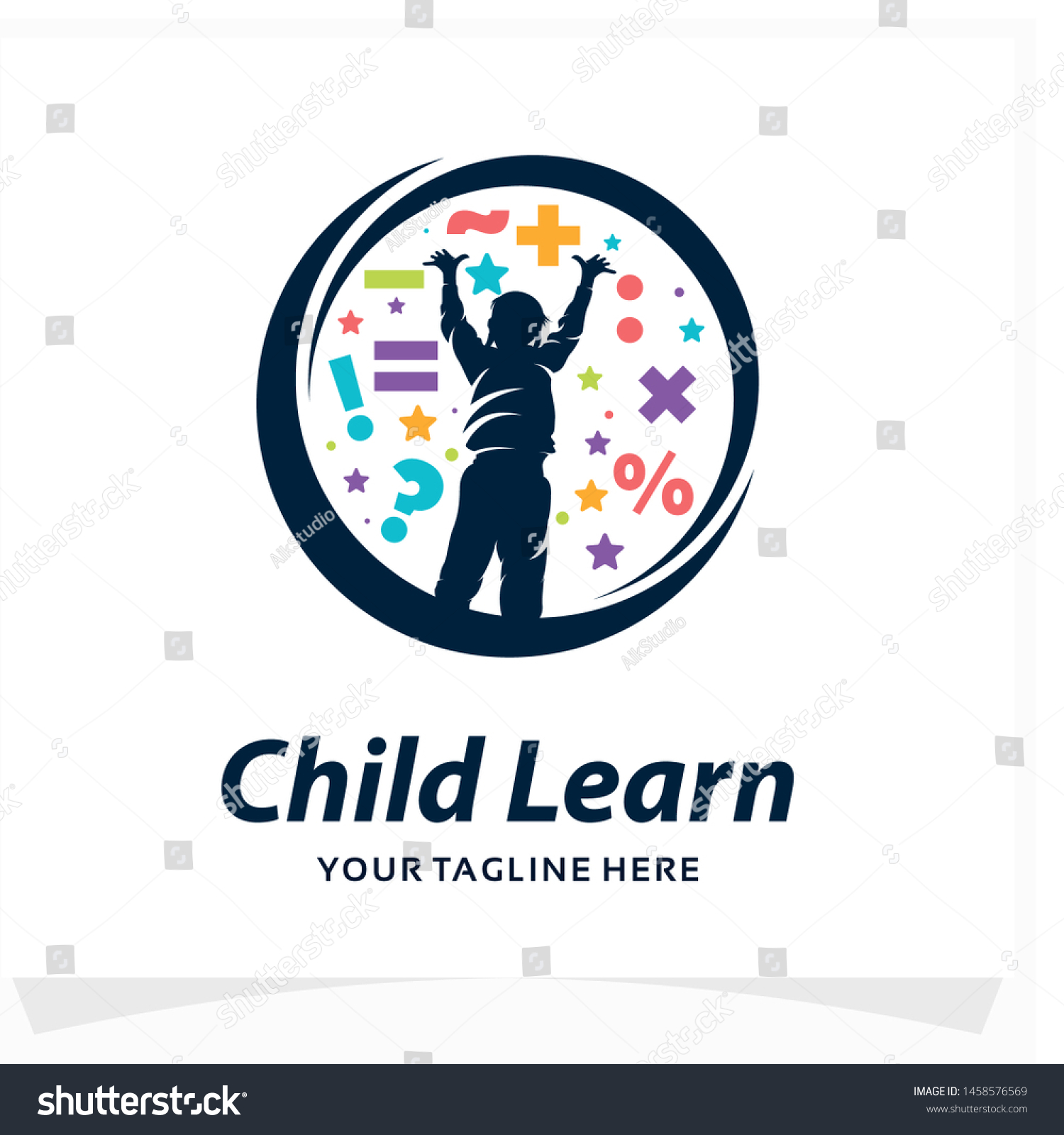 Child Learn Logo Design Template Stock Vector (Royalty Free) 1458576569 ...