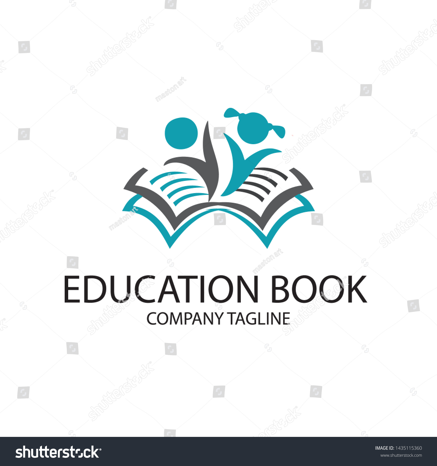 Child Learning Book Logo Design Stock Vector (Royalty Free) 1435115360