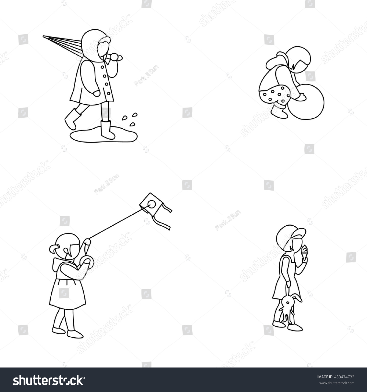 Child Playing Vector Icons Stock Vector (Royalty Free) 439474732