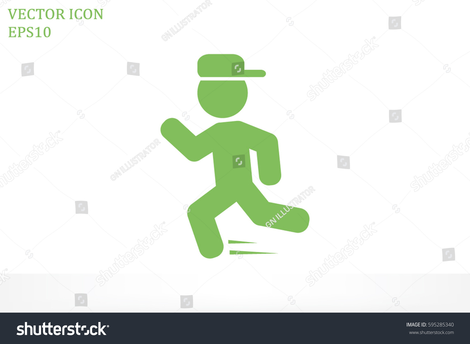 Child Running Icon Vector Illustration Stock Vector (Royalty Free ...