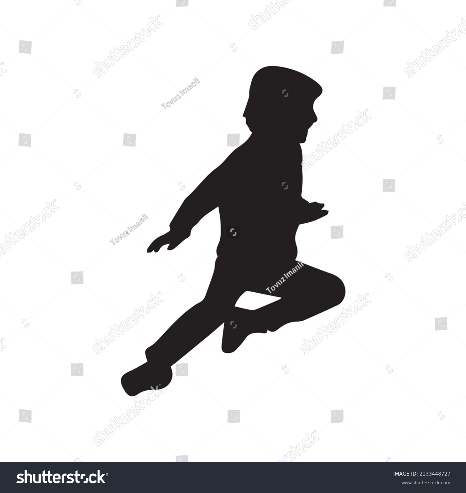 Child Sitting Silhouette Background Vector Illustrator Stock Vector ...