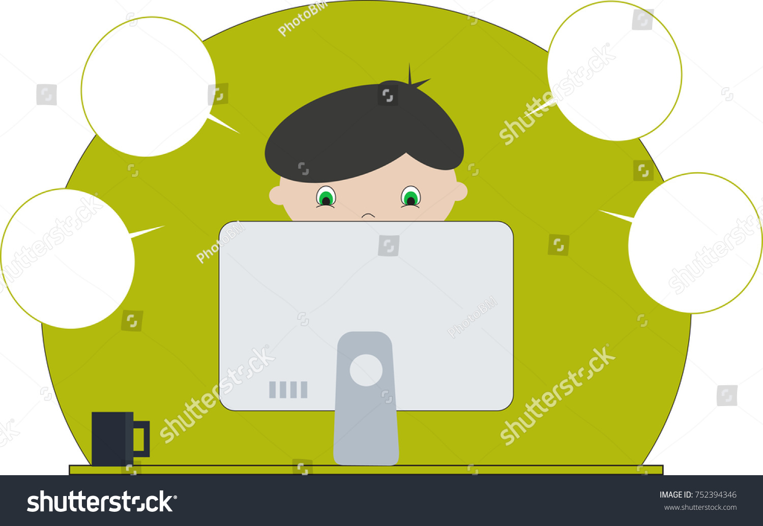 Child Computer Child Thinking Stock Vector (Royalty Free) 752394346 ...