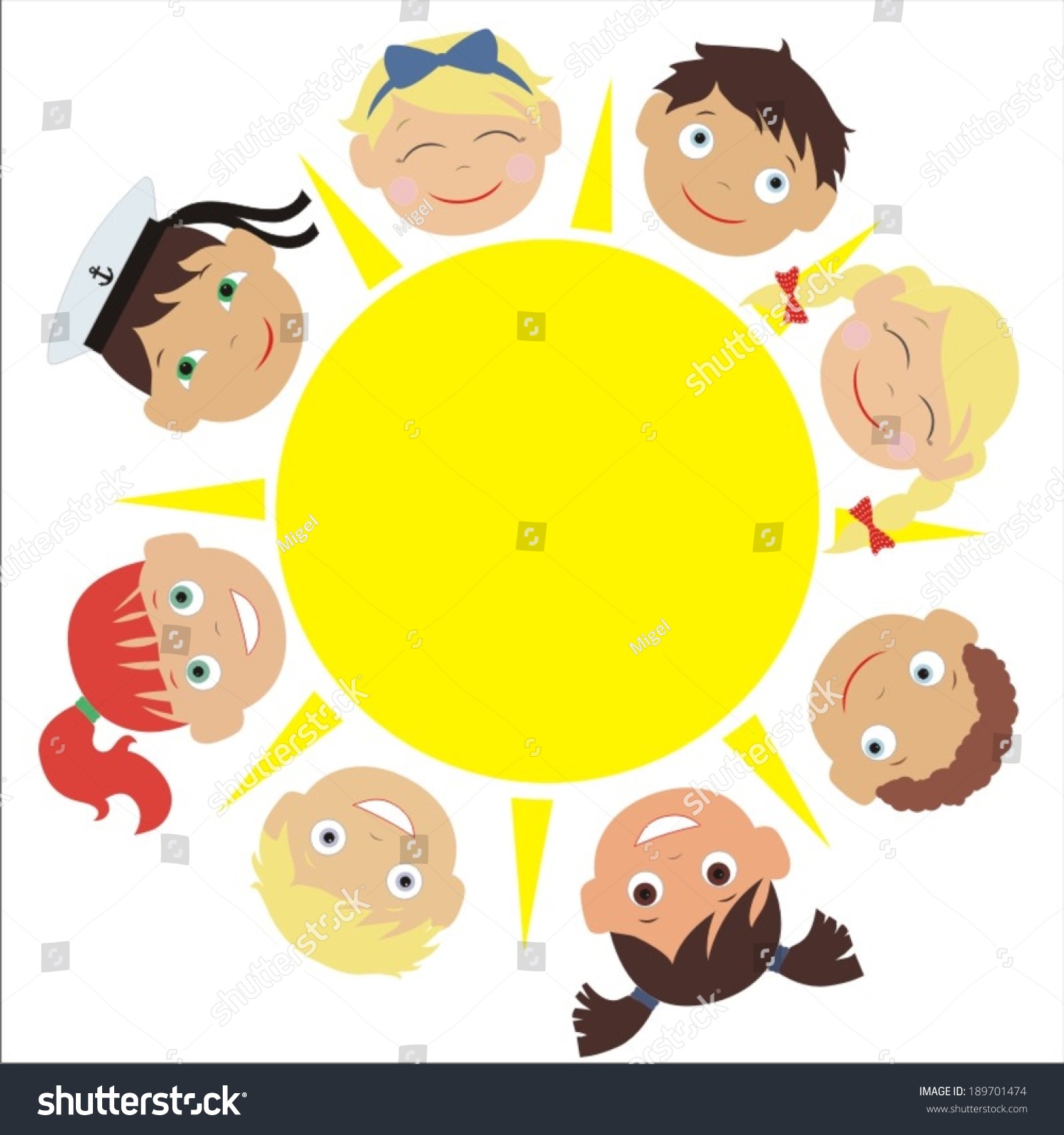 Children Sun Stock Vector (Royalty Free) 189701474