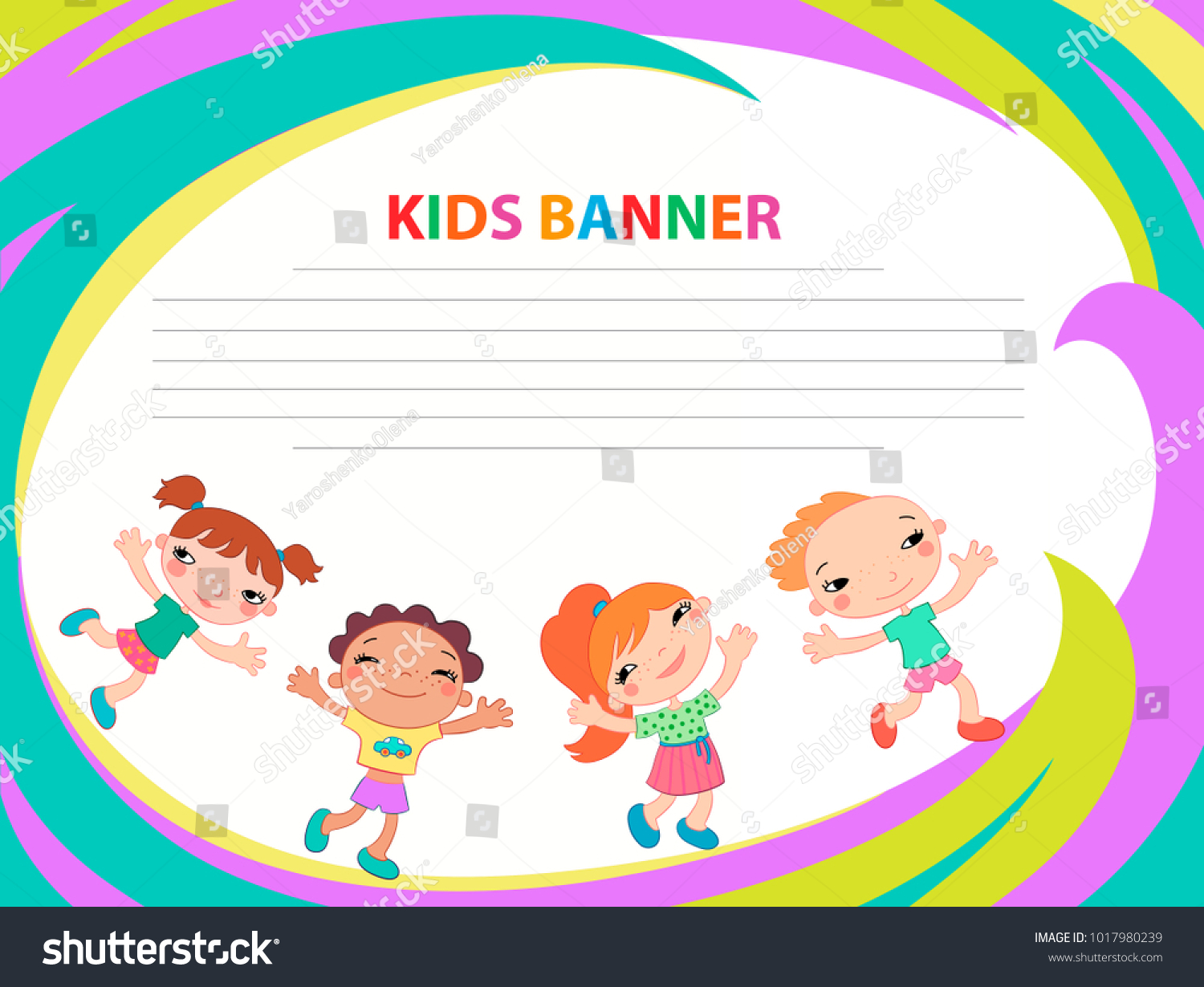 Children Banner Template Stock Vector (Royalty Free) 1017980239