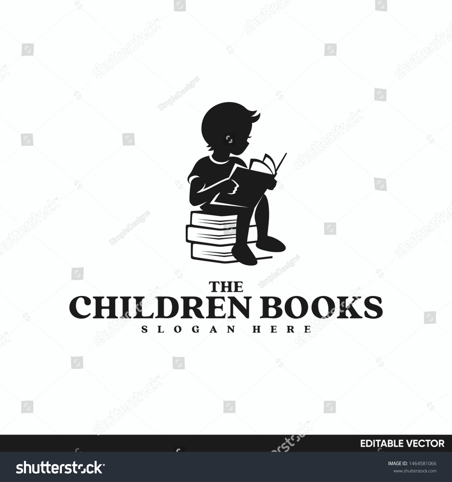 Children Book Logo Vector Simple Designs: vector de stock (libre de ...