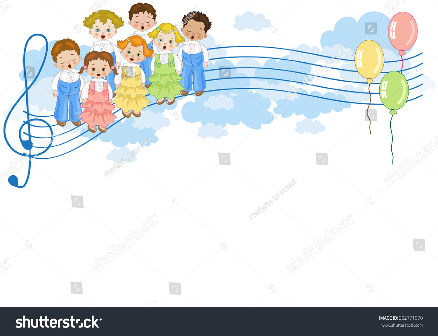 Children Choir Stock Vector (Royalty Free) 302771990 | Shutterstock