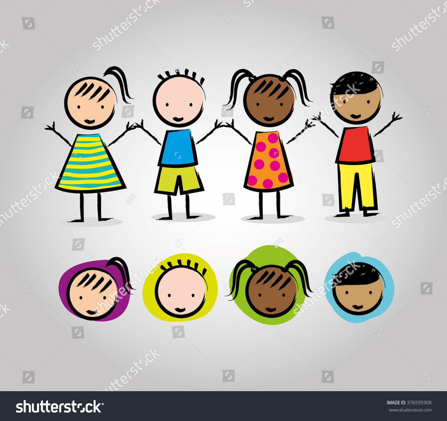 Children Drawing Design Stock Vector (Royalty Free) 376595908