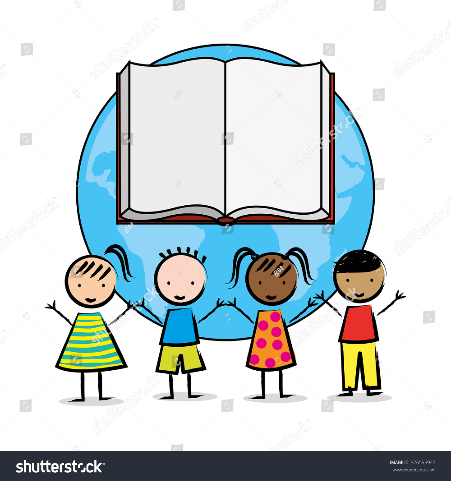 Children Drawing Design Stock Vector (Royalty Free) 376595947