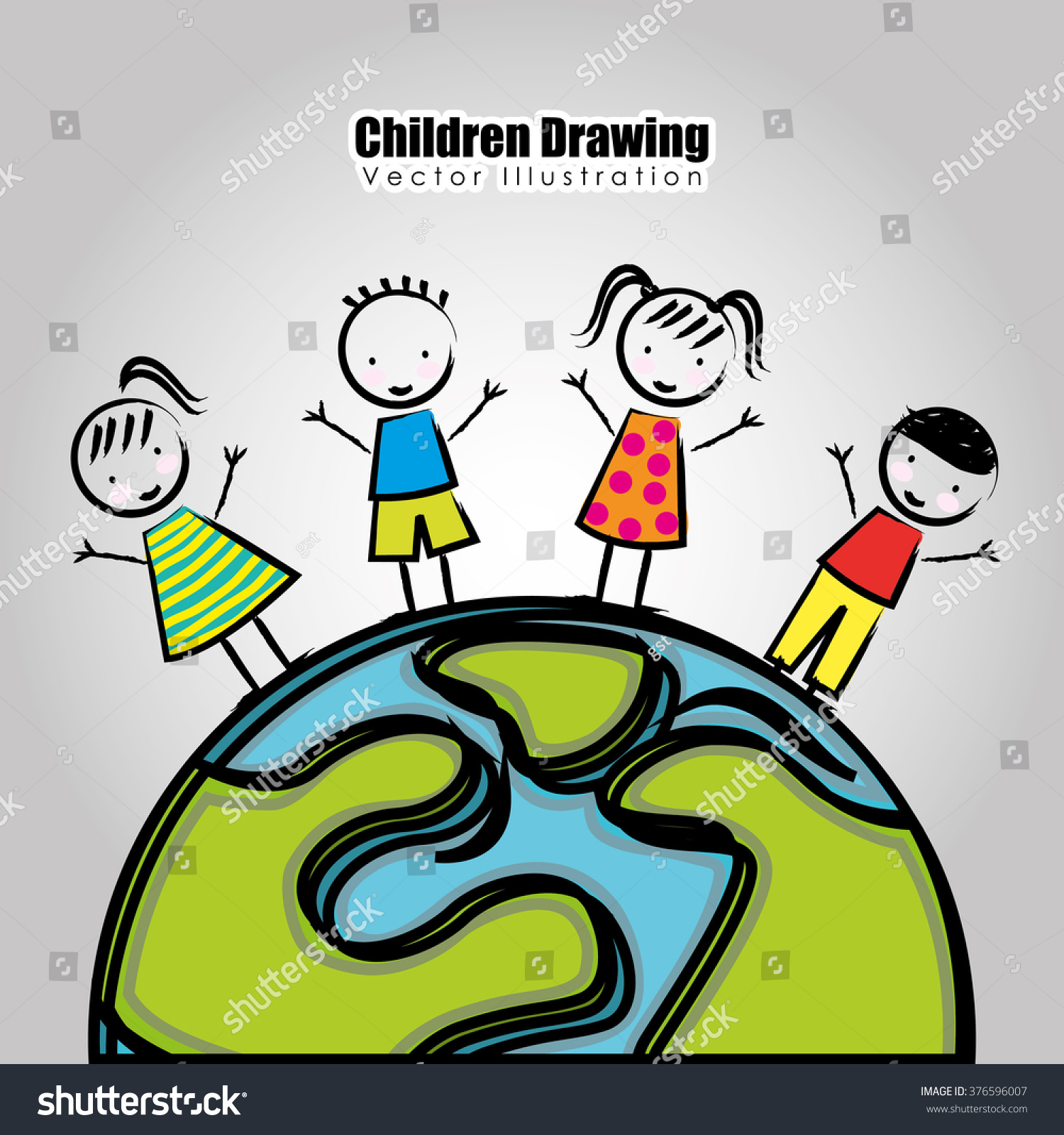 Children Drawing Design 库存矢量图（免版税）376596007 | Shutterstock