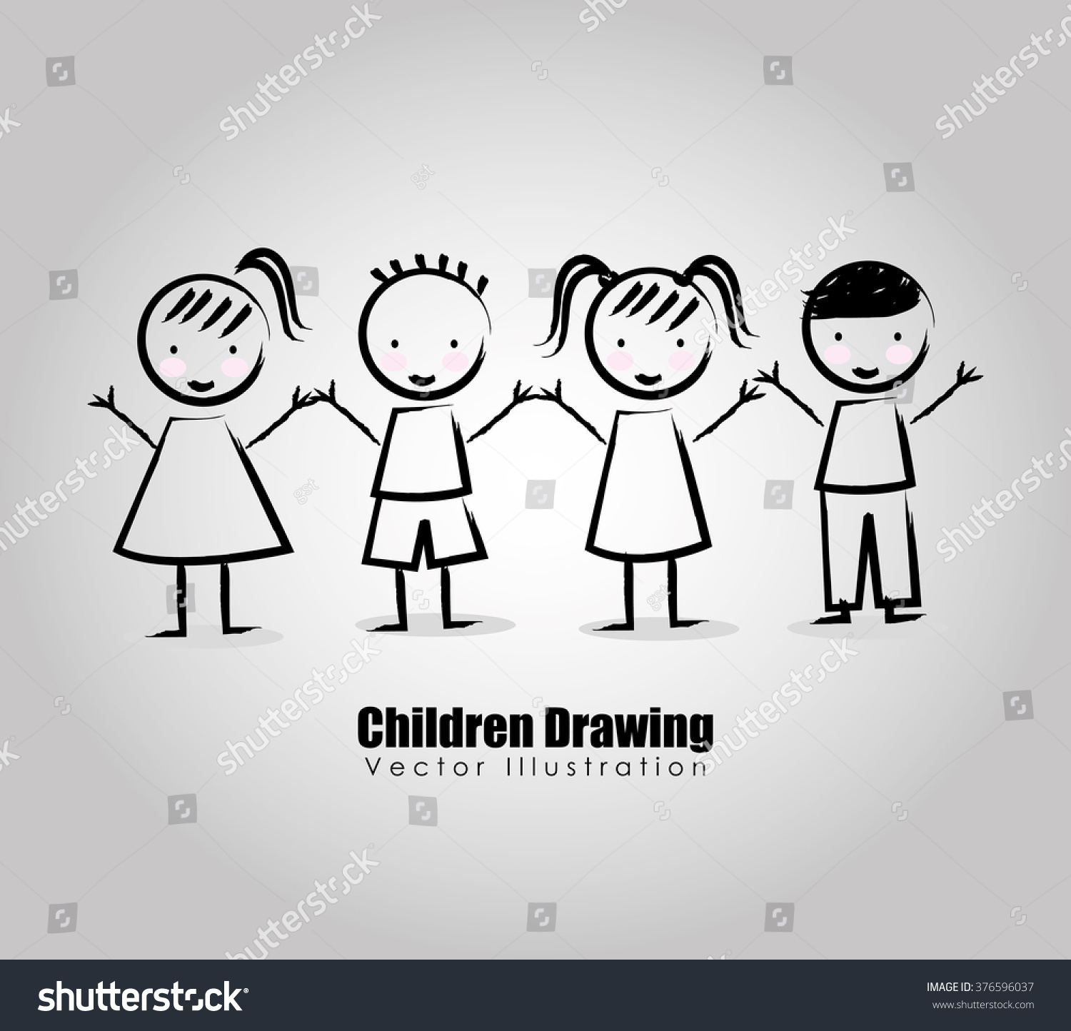Children Drawing Design Stock Vector (Royalty Free) 376596037