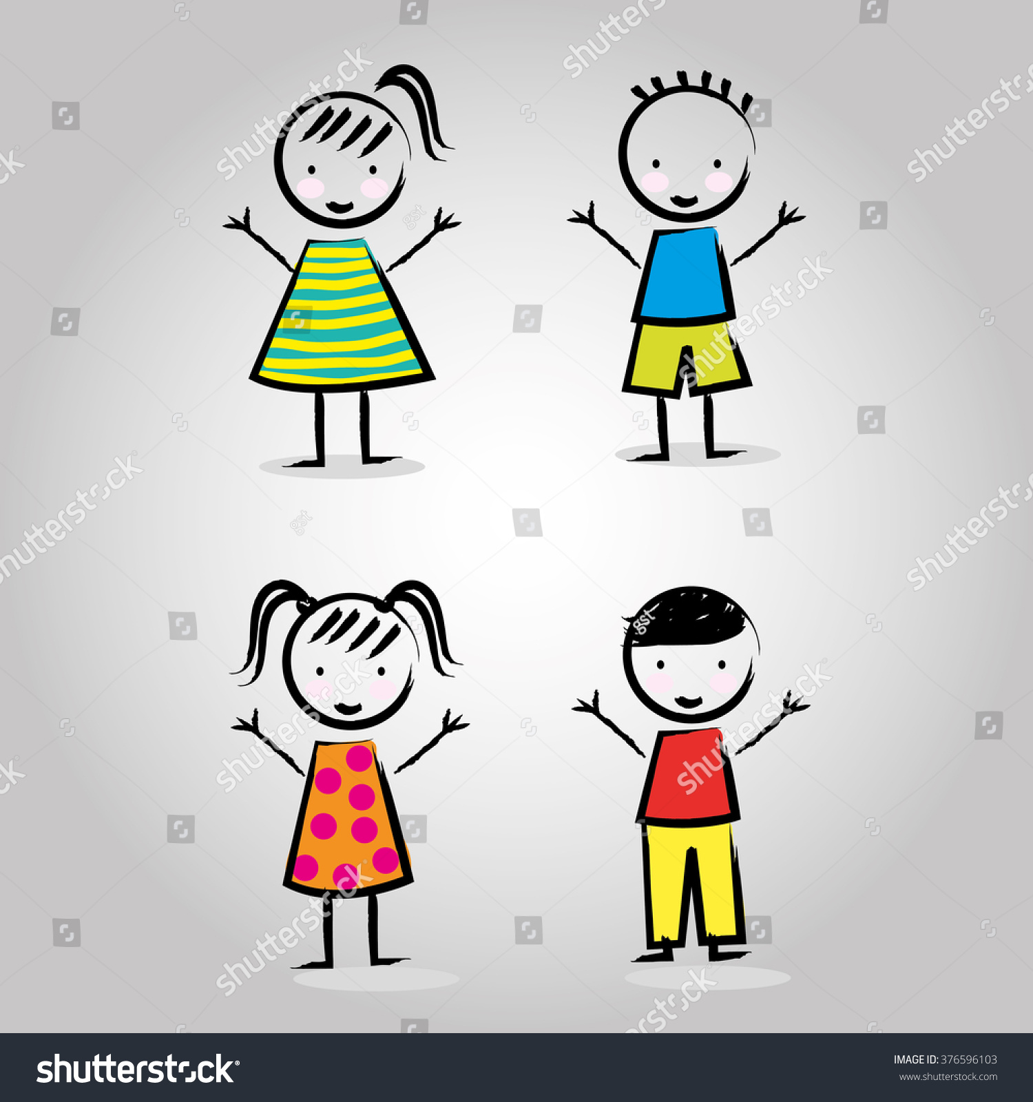 Children Drawing Design 库存矢量图（免版税）376596103 | Shutterstock