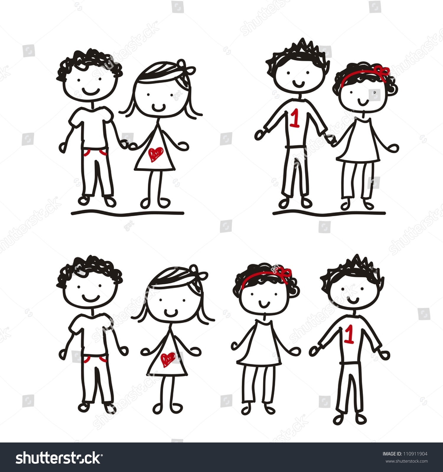 Children Drawing Isolated Over White Background Stock Vector (Royalty ...