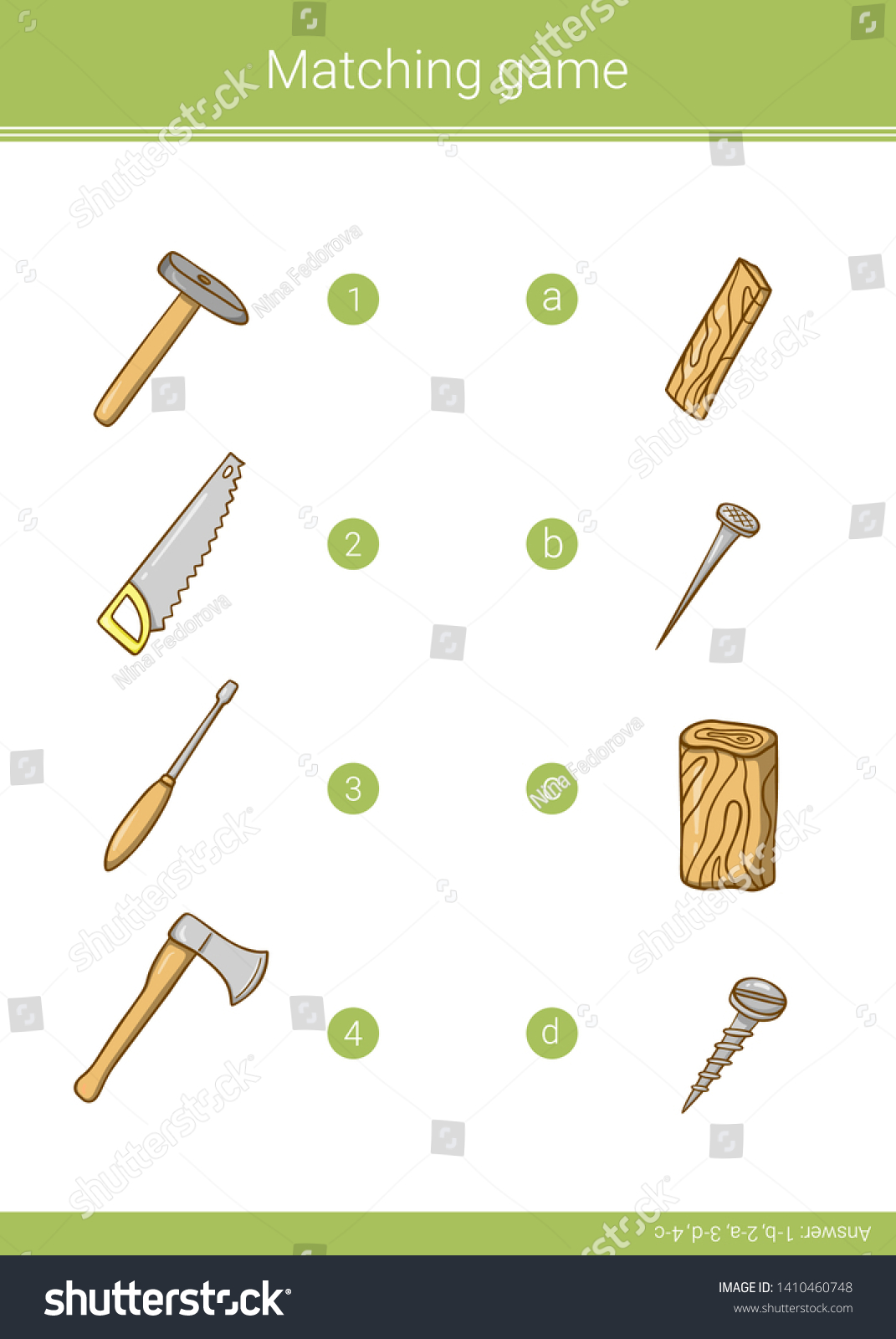 Children Educational Game Match Elements Vector: vector de stock (libre ...