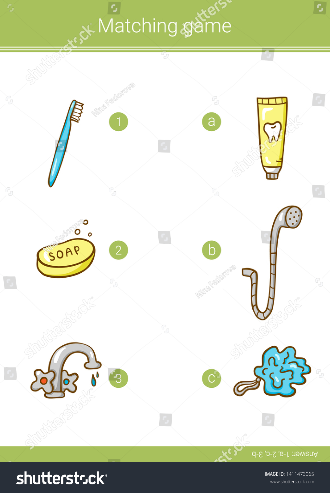 Children Educational Game Match Elements Vector Stock Vector (Royalty ...