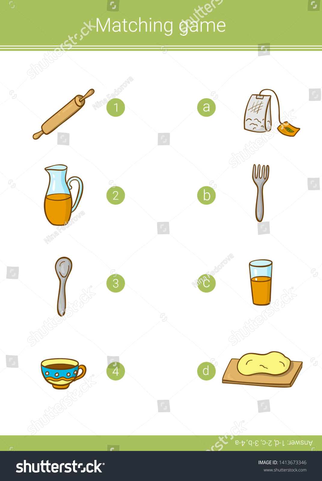 Children Educational Game Match Elements Vector: vector de stock (libre ...