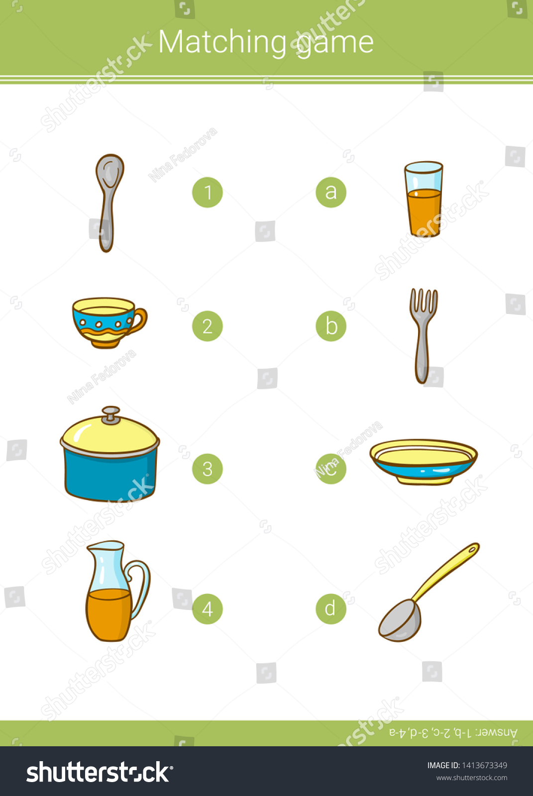 Children Educational Game Match Elements Vector: vector de stock (libre ...