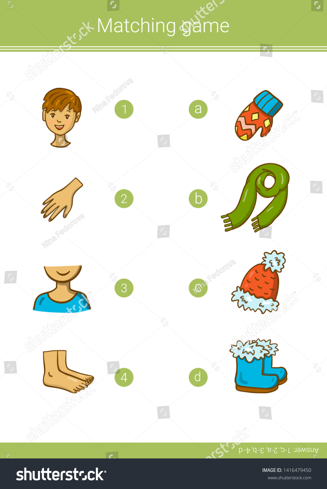 Children Educational Game Match Elements Vector: vector de stock (libre ...