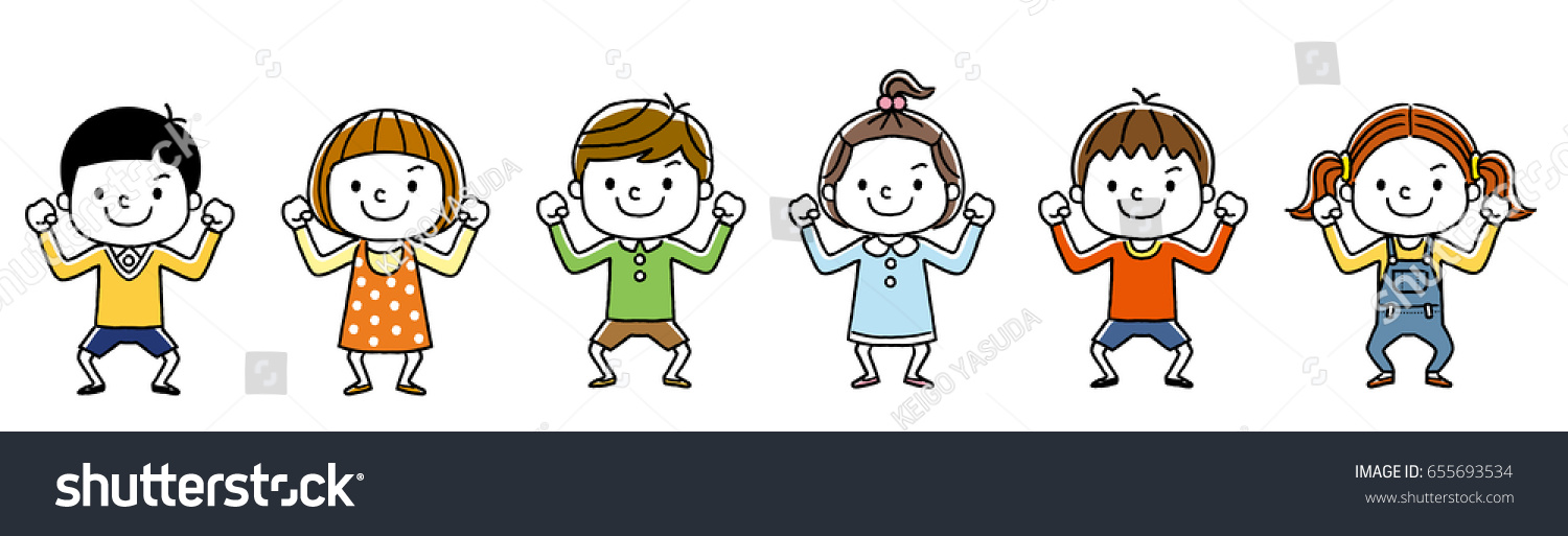 Children Energetic Stock Vector (Royalty Free) 655693534