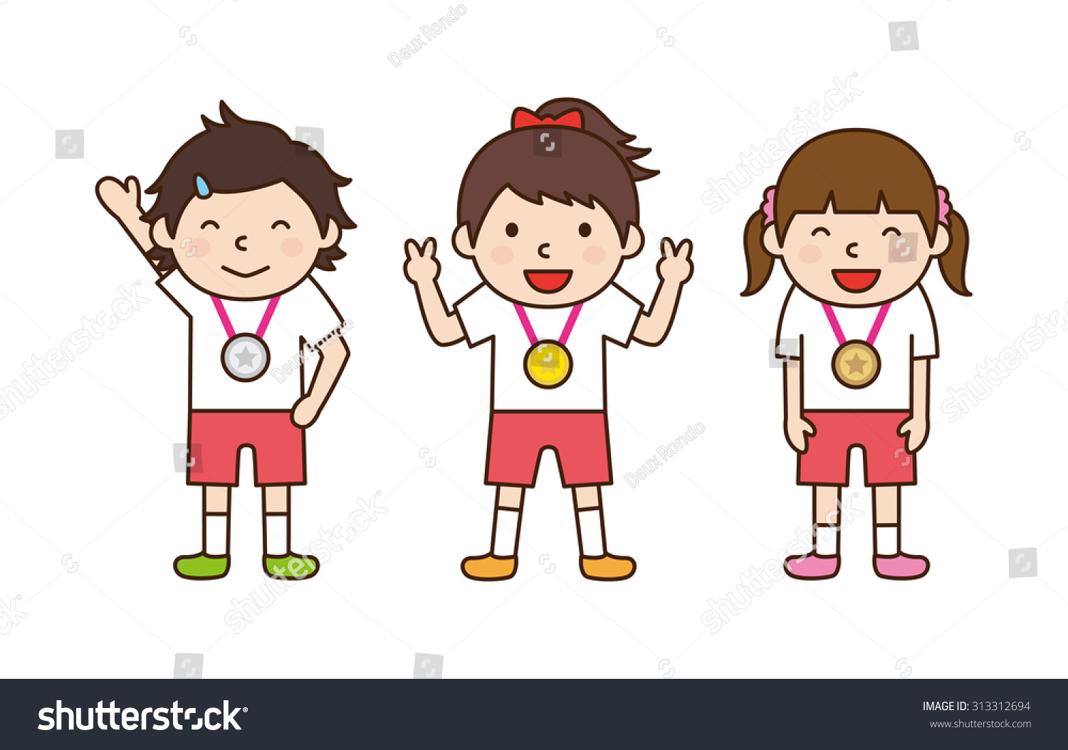 Children Get Medal Stock Vector (Royalty Free) 313312694 | Shutterstock