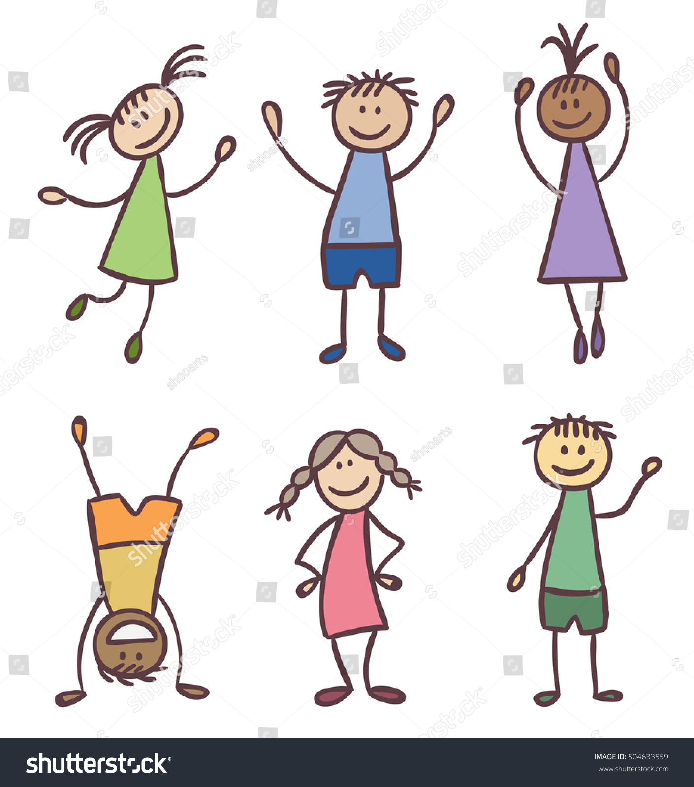 Children Hand Drawn Vector Set Stock Vector (Royalty Free) 504633559 ...