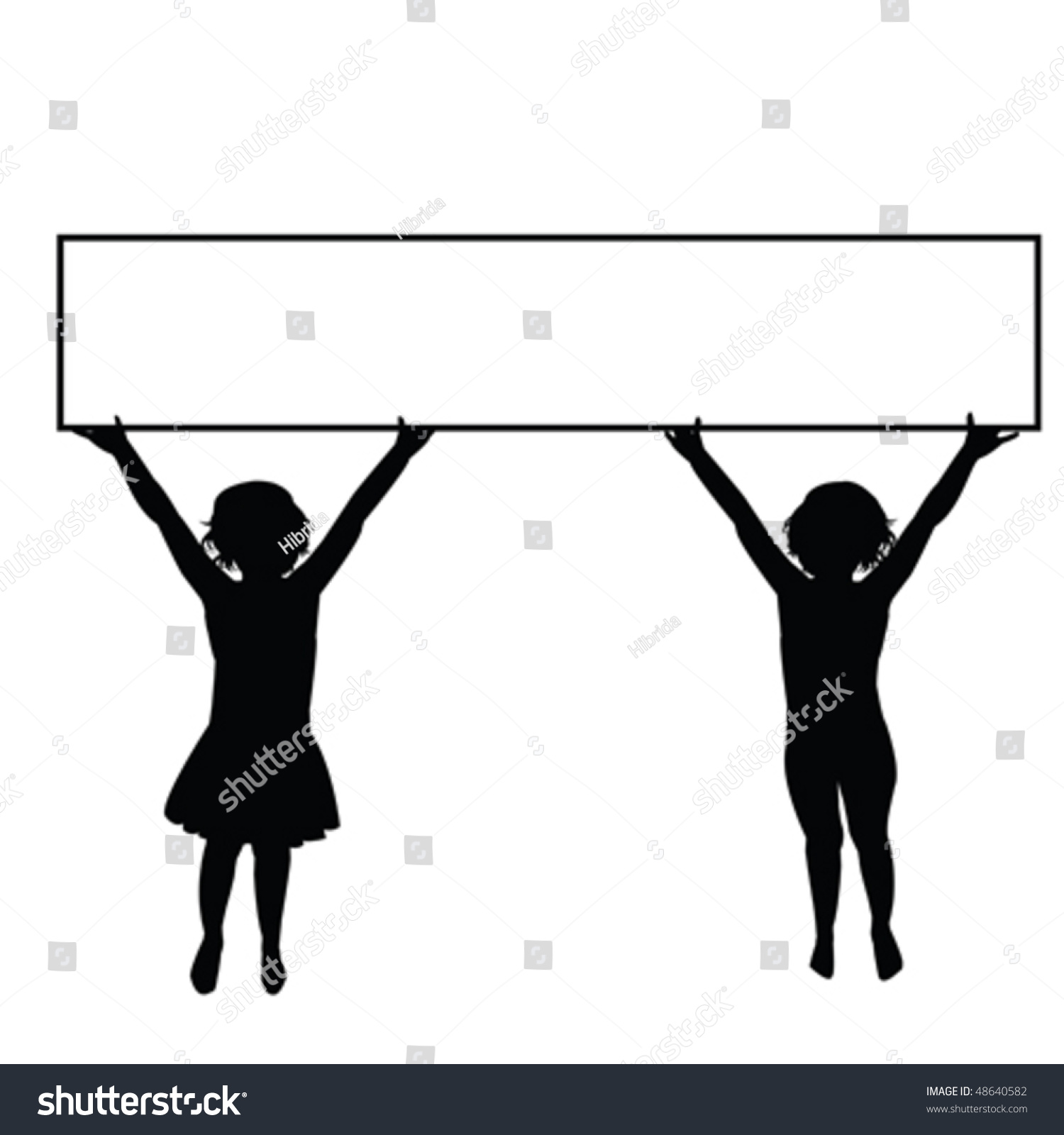 Children Holding Banner Stock Vector (Royalty Free) 48640582