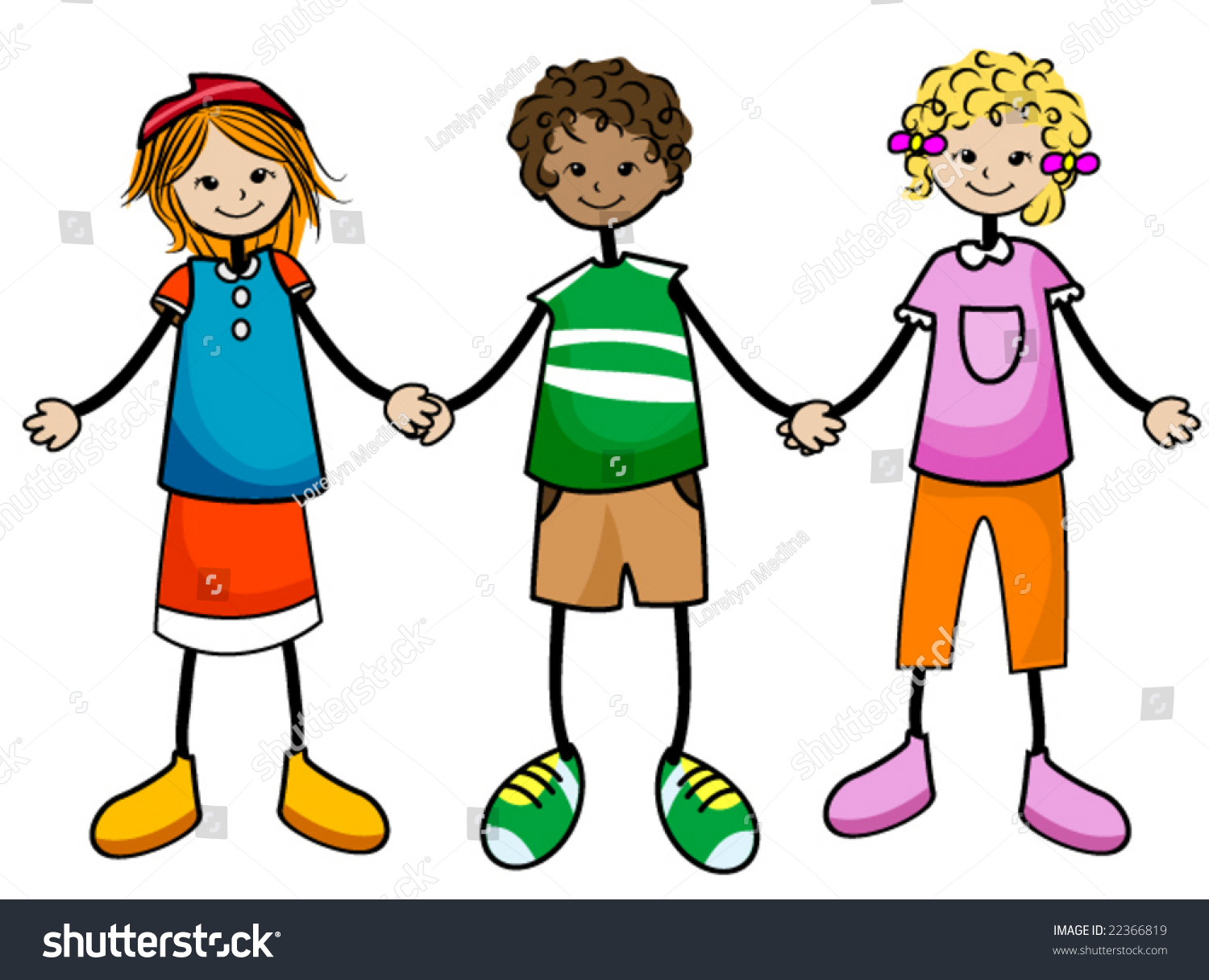 Children Holding Hands Vector Stock Vector (Royalty Free) 22366819