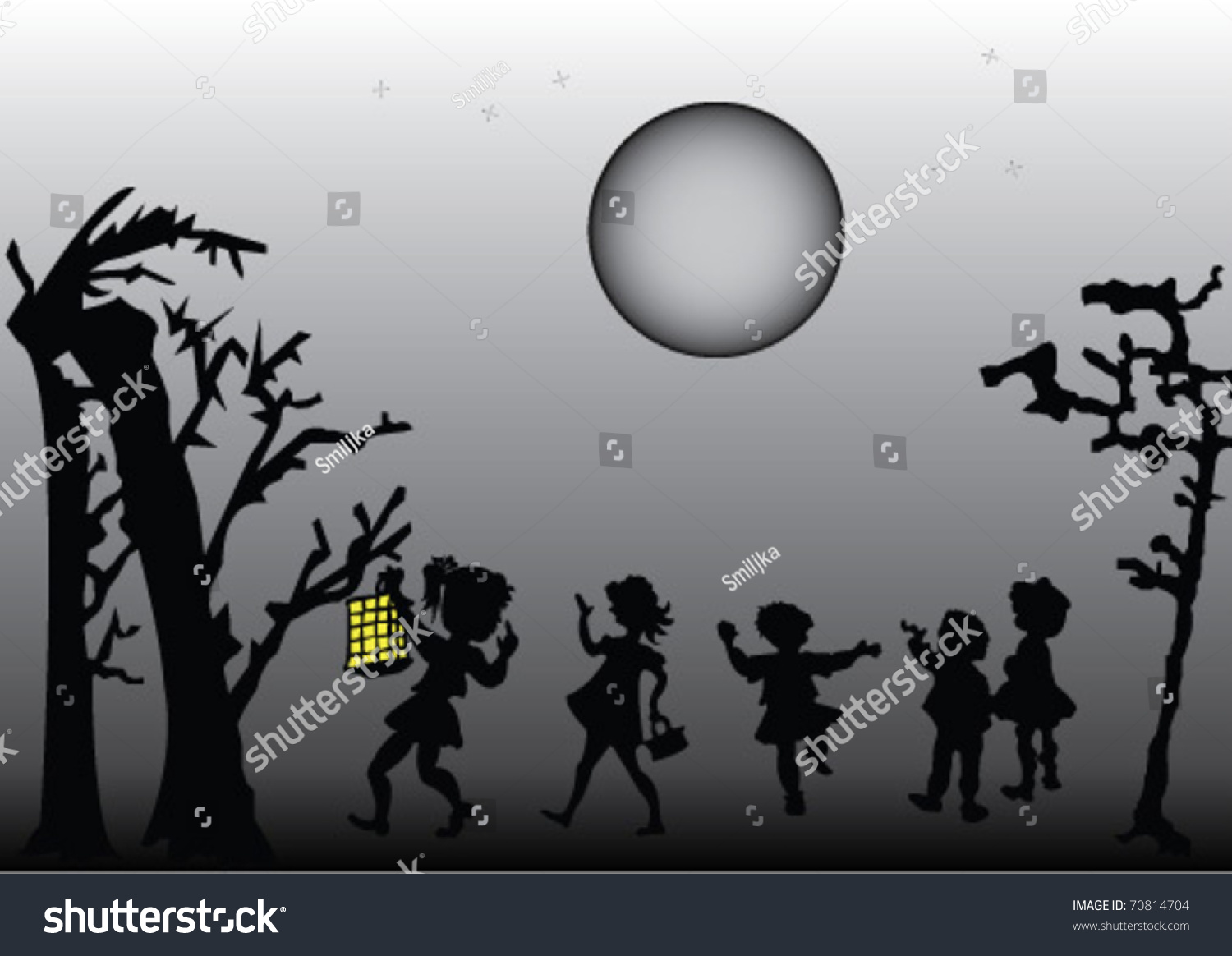Children Night Vector Stock Vector (Royalty Free) 70814704 | Shutterstock