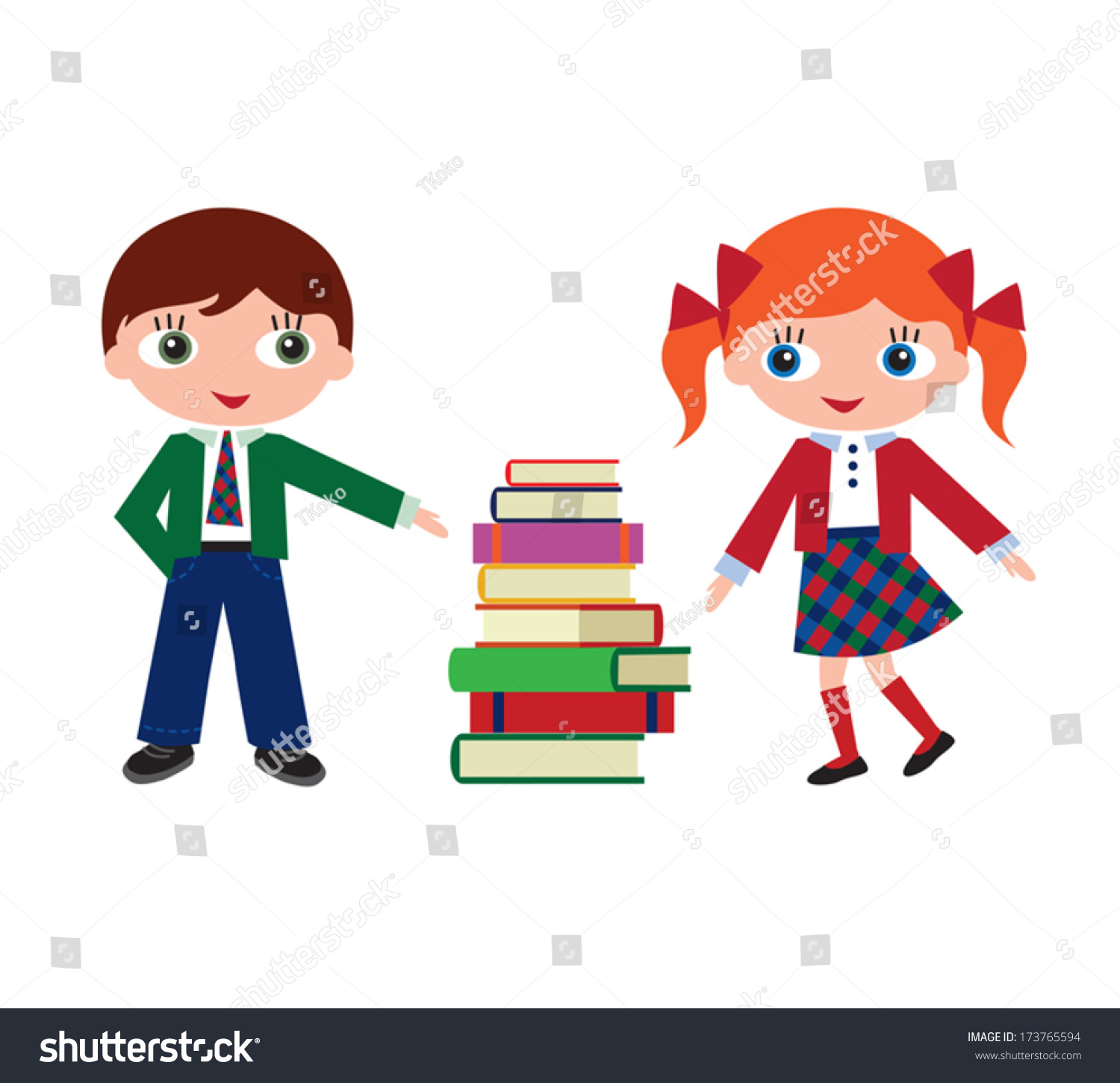 Children School Library Vector Stock Vector (Royalty Free) 173765594