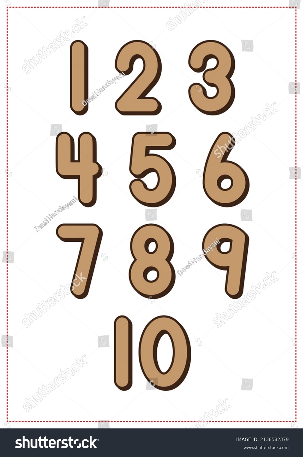 Children Learning Printable Numbers Poster Landscape Stock Vector ...