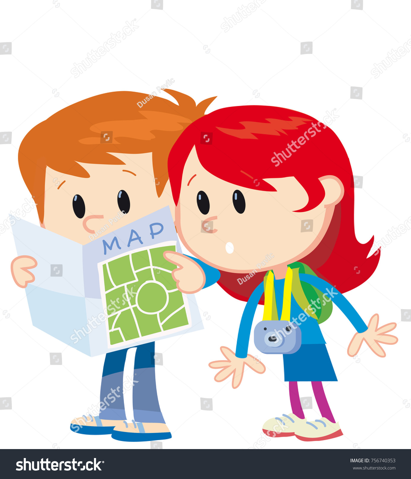 Children Look Map : image vectorielle de stock (libre de droits ...