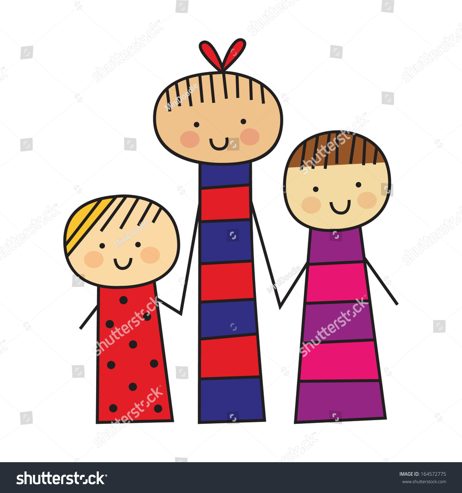 Children Over White Background Drawing Vector Stock Vector (Royalty ...