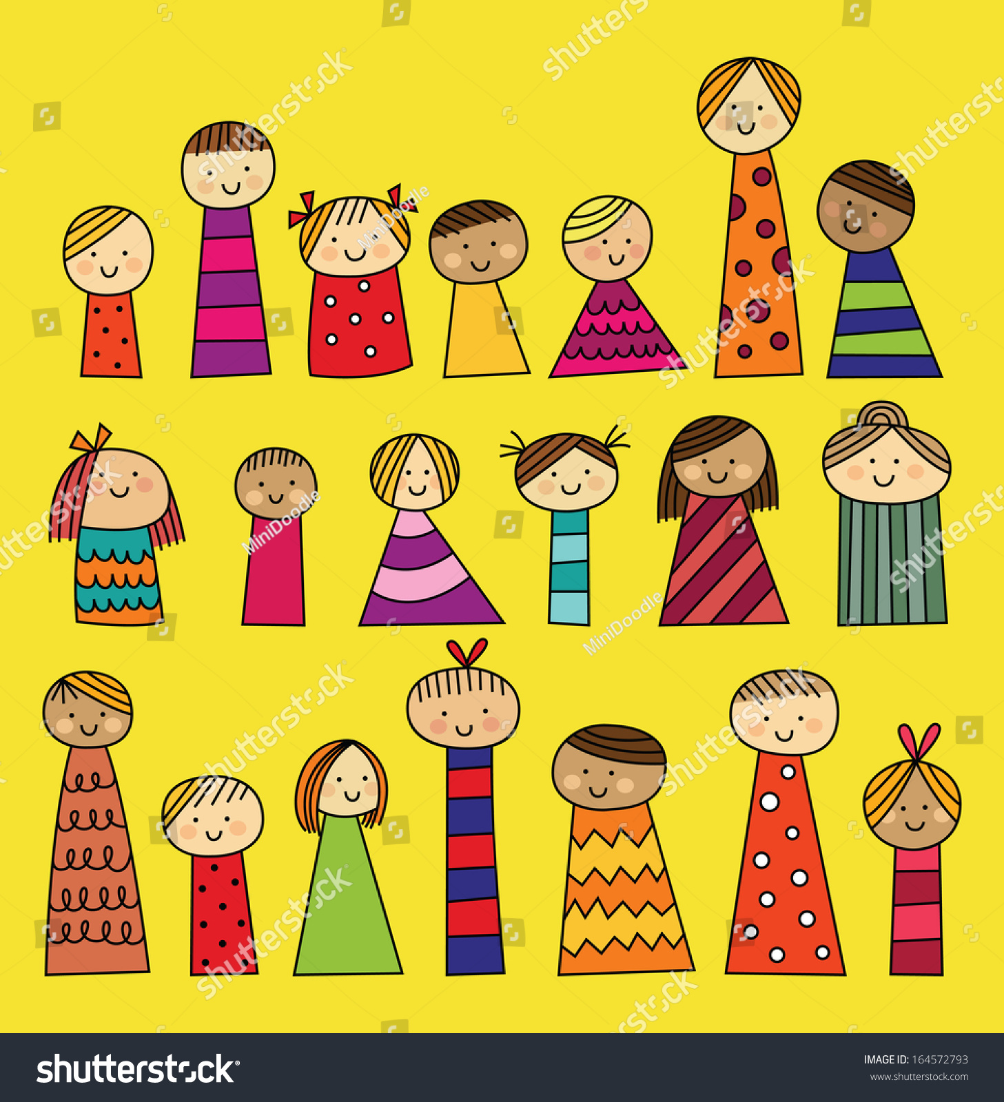Children Over White Background Drawing Vector Stock Vector (Royalty ...