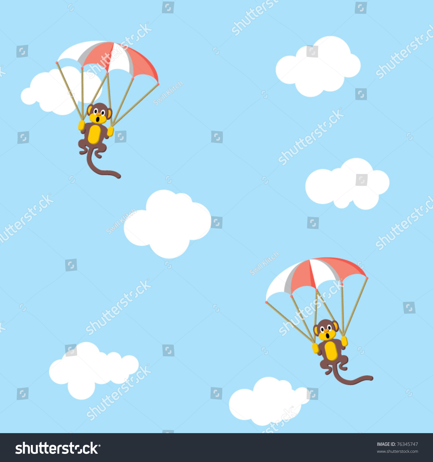 Children Parachute Monkey Wallpaper: เวกเตอร์สต็อก (ปลอดค่าลิขสิทธิ์ ...